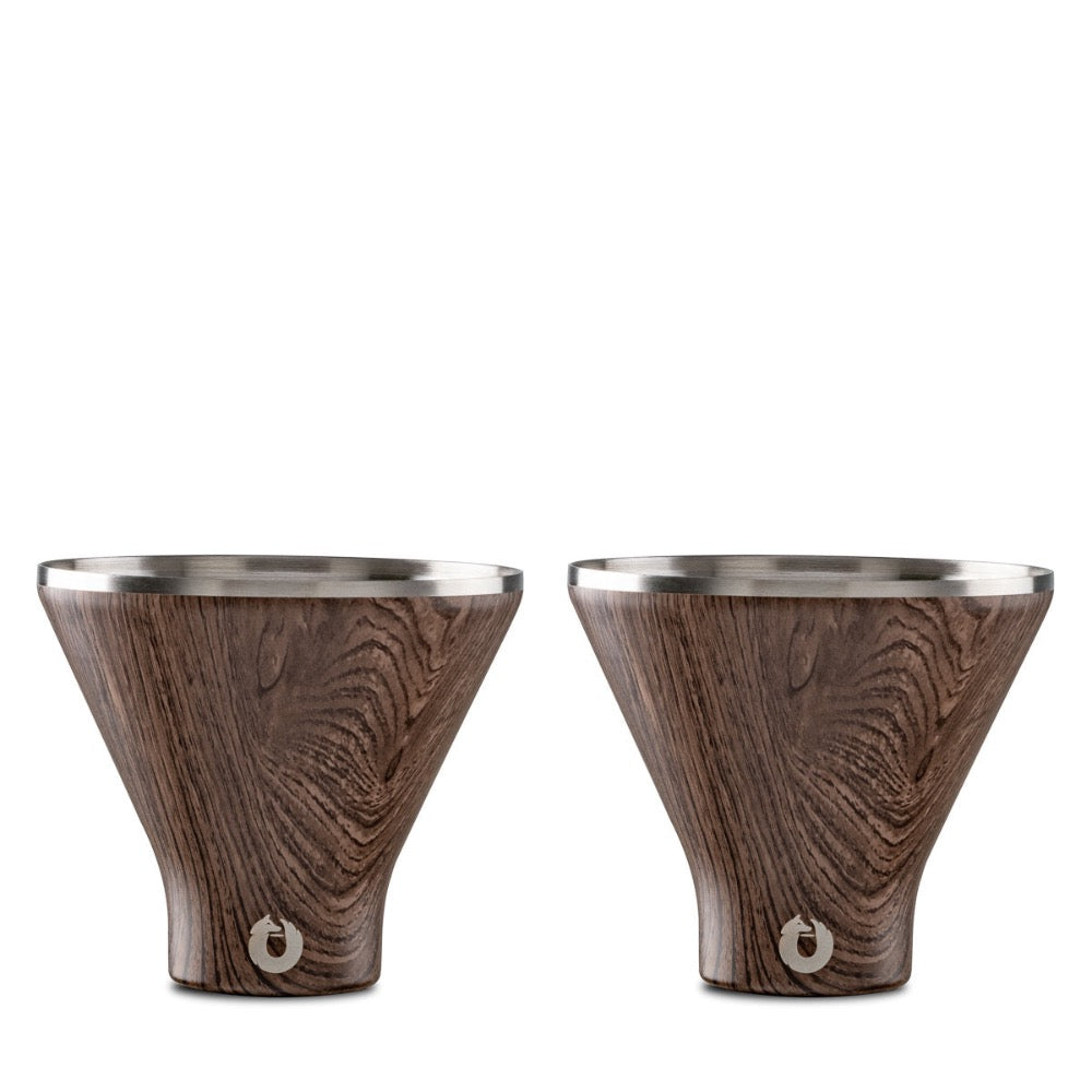 Stainless Steel Martini Glass, Set of 2 - Dark Walnut – Speranza Design ...